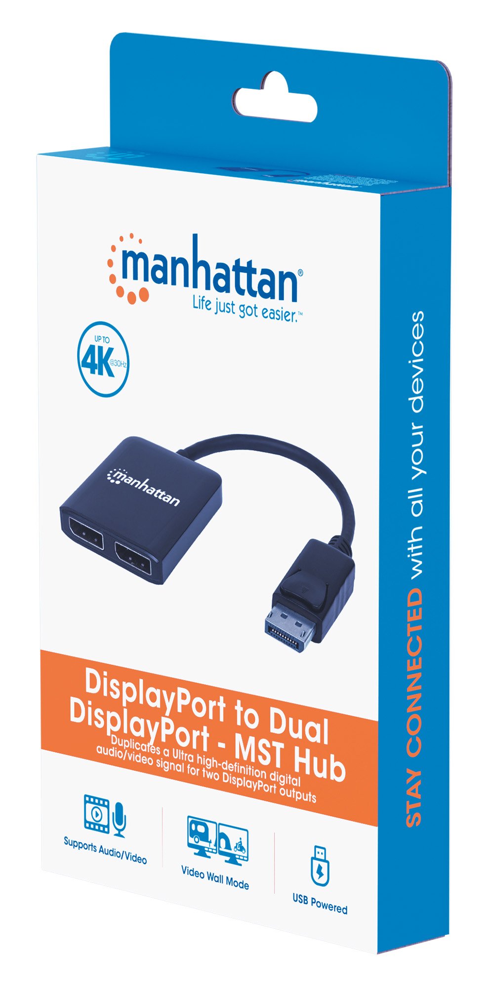 Splitter Hub DisplayPort a 2 Monitor DisplayPort MST 4K@30Hz video UHD ...
