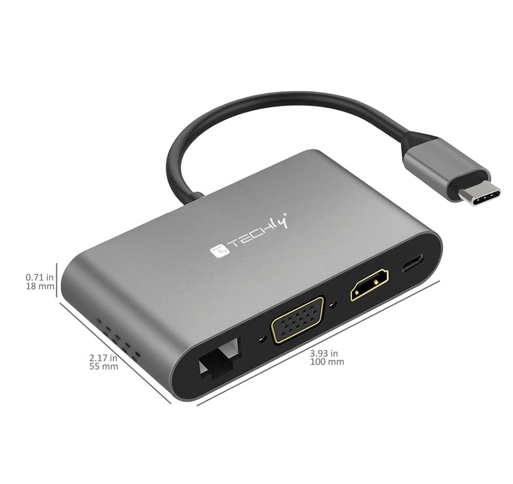Docking Station USB-C™ SuperSpeed Multiporta USB HDMI VGA RJ45 MicroSD ...